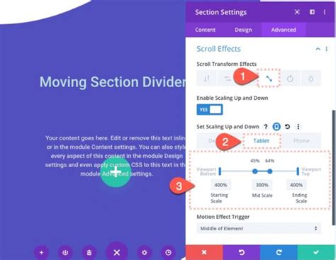 How To Create Section Divider Scroll Effects In Divi