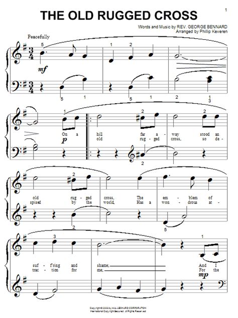 The Old Rugged Cross Arr Phillip Keveren By Rev George Bennard