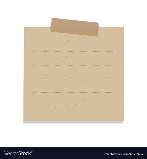 Aesthetic Square Vintage Brown Paper Note Vector Image