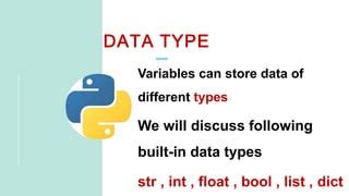 Python Data Types With Realistical Approach Pptx