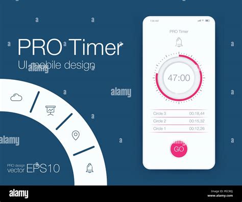 timer application ui design concept stock vector stock vector image