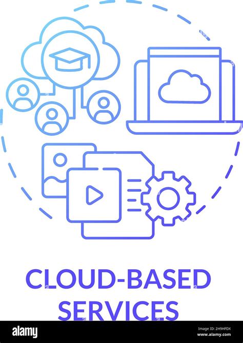 Cloud Based Services Blue Gradient Concept Icon Stock Vector Image