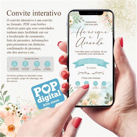 Convite Interativo Casamento Convite Design De Convite De Casamento Convites Digitais