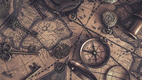 Compass Pendant On Old World Map Stock Image Image Of Geography Computer 147890087