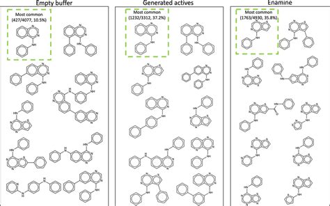 The Most Common Bemis Murcko Scaffolds For Models Trained From