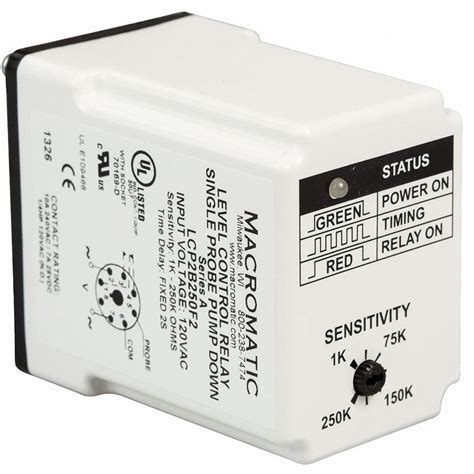Macromatic Control Relay Single Pump Down 120v 31el61 Lcp2b250f2