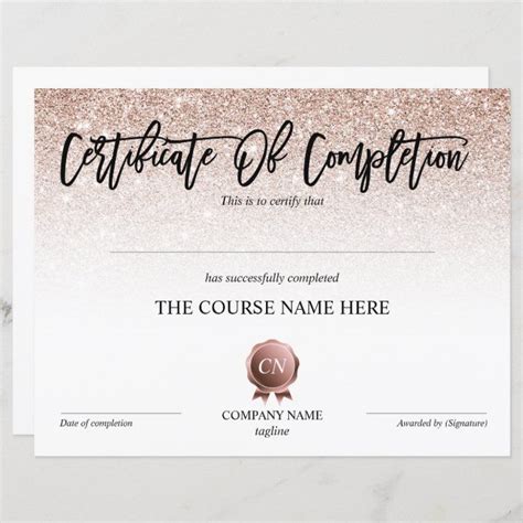Certificate Of Completion Award Course Completion Zazzle Artofit