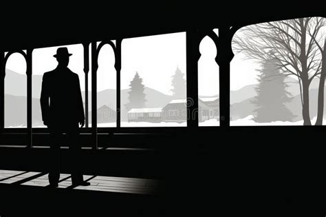 Silhouette Of A Worker Gazing Out The Window With Space For Captions