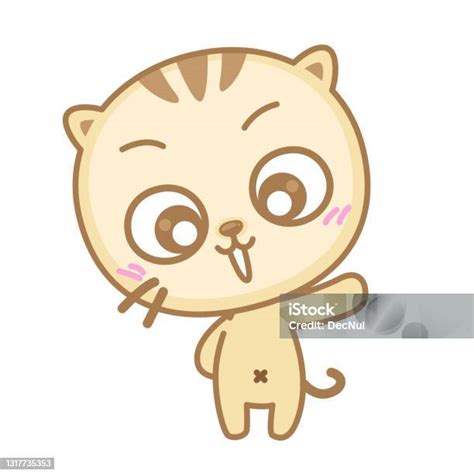안녕하세요 고양이 야옹 귀여운 고양이와 함께 안녕 벡터 일러스트 감정에 대한 스톡 벡터 아트 및 기타 이미지 감정 고양이
