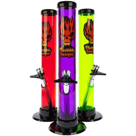 Headway 10 Skinny Straight Acrylic Bong With Pull Slide