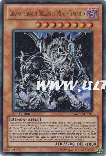 Carte Yu Gi Oh Grapha Seigneur Dragon Du Monde Ténébreux Sdgu Fr001