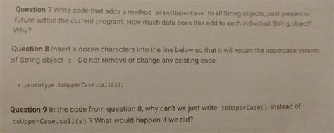 Solved Question Write Code That Adds A Method Chegg Com