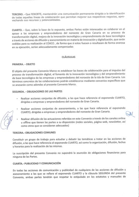 Convenio De Colaboración Entre Fenorte Y El Colegio Oficial De
