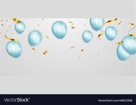 Celebration Party Banner With Blue Color Balloons Vector Image