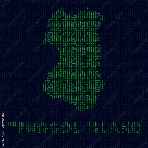 digital tenggol island logo island symbol in hacker style binary code