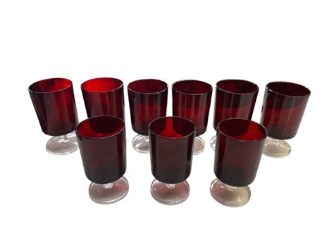9 Ruby Red Glasses