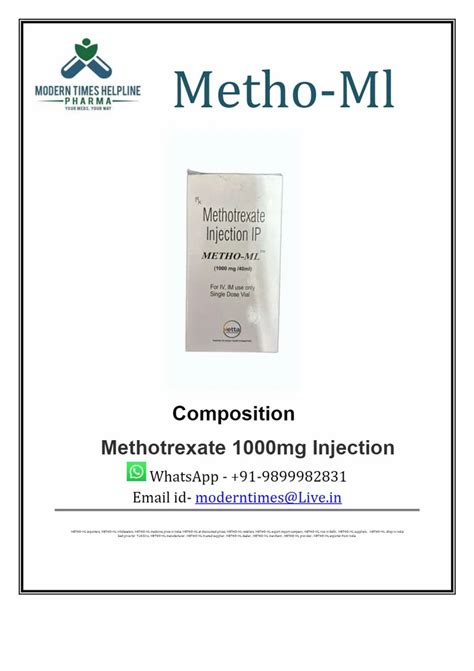 Metho Ml 1000mg Injection At Best Price In New Delhi By Modern Times