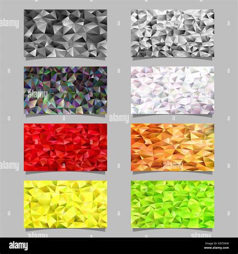 Abstract Geometrical Tiled Triangle Pattern Mosaic Card Background Set Gradient Mosaic Graphic