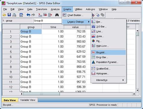 用spss绘制箱线图boxplot随访动力