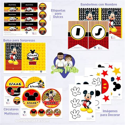 KIT IMPRIMIBLE DE FIESTA MICKEY MOUSE Somos Motta