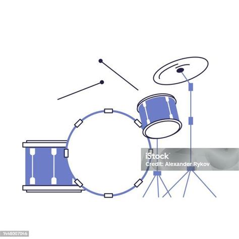 Set Drum Alat Musik Gambar Vektor Suatu Objek Ilustrasi Stok Unduh