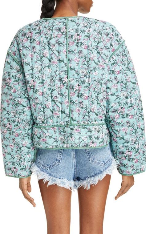 Isabel Marant Étoile Gelio Floral Drop Shoulder Quilted Jacket