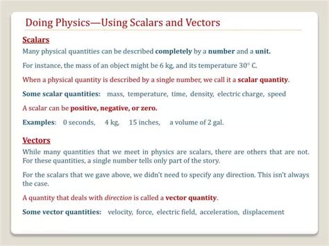 PPT Doing PhysicsUsing Scalars And Vectors PowerPoint Presentation ID
