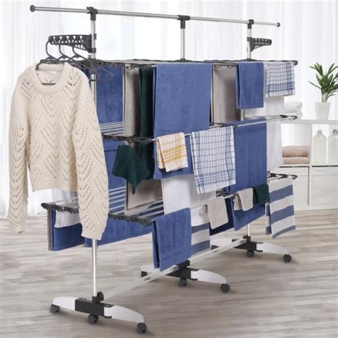 IDMARKET Séchoir à linge vertical pliable 3 niveaux SUPRA capacité 50M