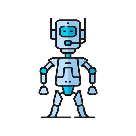 Premium Vector Robot Virtual Bot Or Futuristic Droid Linear Icon