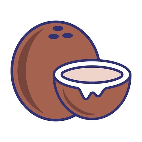 Vector de iconos de coco en el diseño de moda Vector Premium