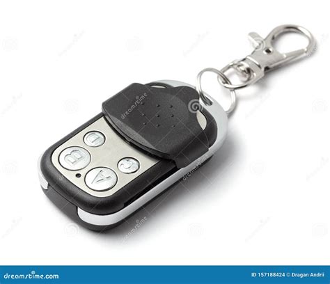 Remote Control Barrier Gate Garage Infrared Remote Or Bluetooth Keychain Isolated On White