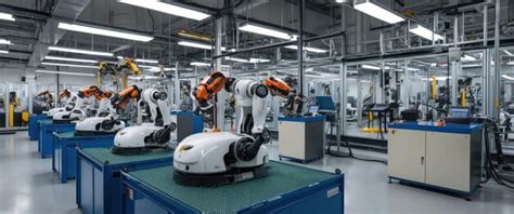 a state of the art robotics manufacturing facility showcasing advanced