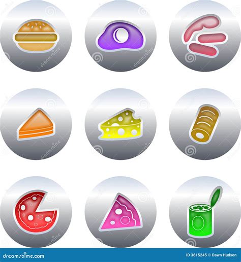 Food Buttons Stock Illustration Illustration Of Burger 3615245