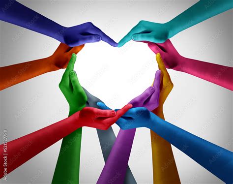 Diversity And Inclusion As A Heart Shape Made From Diverse