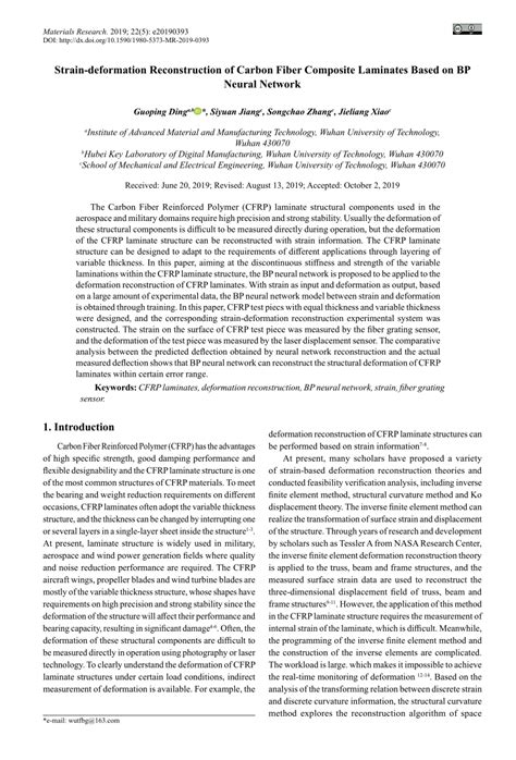 Pdf Strain Deformation Reconstruction Of Carbon Fiber Composite Laminates Based On Bp Neural