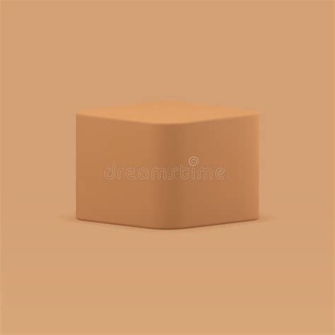 Box Smooth Cube Geometric Shape Pedestal Basic Platform Minimalist 3d Design Realistic Vector