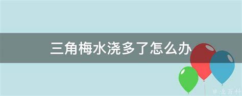 三角梅水浇多了怎么办 业百科