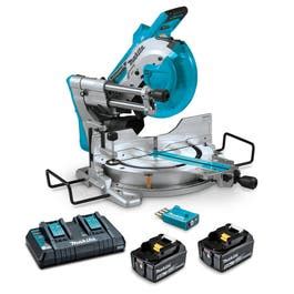 Makita 18vx2 Brushless Aws 2 X 50ah 260mm Slide Compound Mitre Saw W