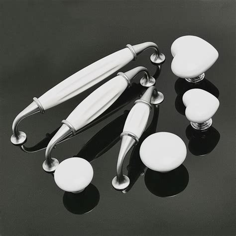 White Ceramic Handle European Dresser Pulls Drawer Grandado