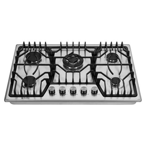 Elexnux 30 In 5 Burners Solid Disk Gas Cooktop In Stainless Steel