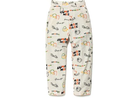 Human Made Dry Alls Duck Printed Chino Pants White Mens Ss23 Us