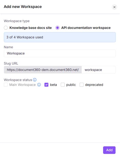 Create Workspace