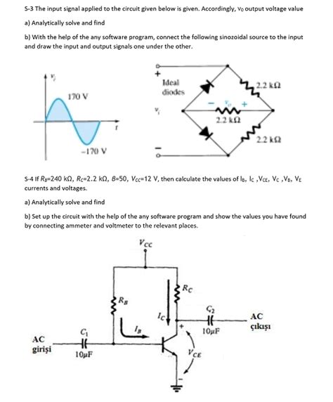 Solved The Input Signal Applied To The Circuit Given Chegg