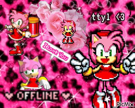 Amy Rose Logging Off Free Animated  Picmix