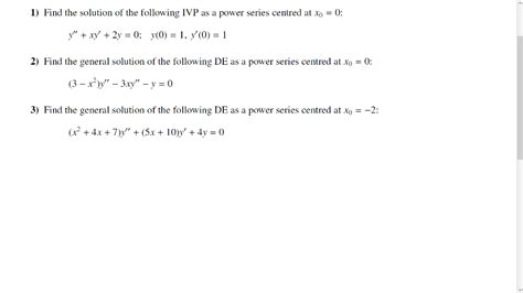 Solved Find The Solution Of The Following Ivp As A Power Chegg