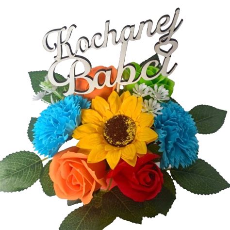 BUKIET PREZENT NA URODZINY KWIATY MYDLANE FLOWER BOX DZIEŃ BABCI UPOMINEK FLOWER BOX KWIECISTY