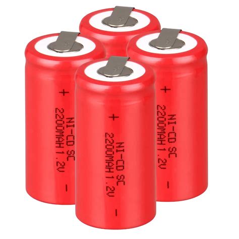New Arrival Red Color 4 25 2 2cm 5 PCS Sub C SC Battery Rechargeable
