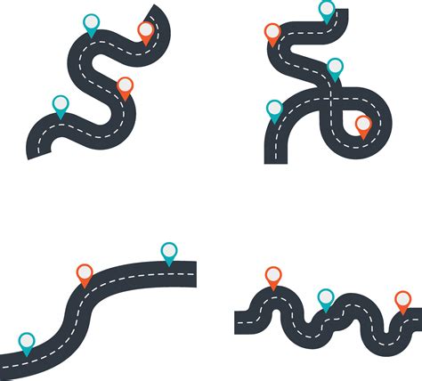 Road Map Route For Application Background Isolated Vector Set 32193513 Vector Art At Vecteezy