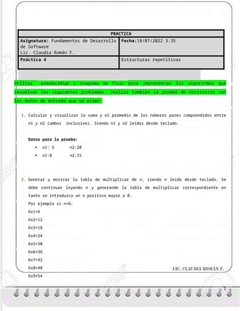 Docx · Web Viewu Tiliza Pseudocódigo Y Diagrama De Flujo Para