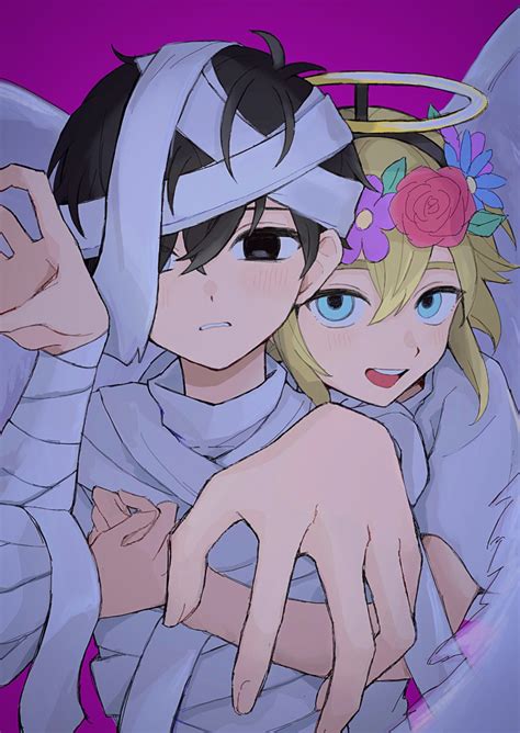 Safebooru 2boys Angel Angel Wings Basil Faraway Omori Basil